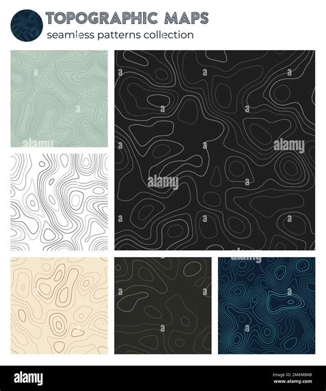 Topographic maps. Appealing isoline patterns, seamless design. Amazing tileable background ...