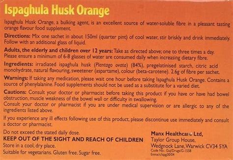 Ispaghula Husk Orange Pack Of 30