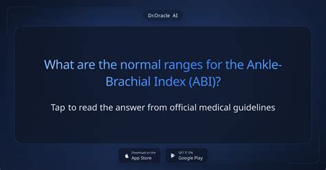 What Are The Normal Ranges For The Ankle Brachial Index Abi