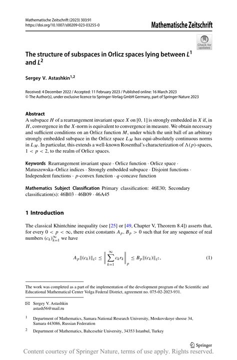 the structure of subspaces in orlicz spaces lying between l 1 and