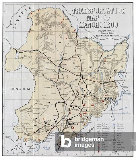 Image Of China Manchukuo Japan Transportation Map Of Manchukuo 1935