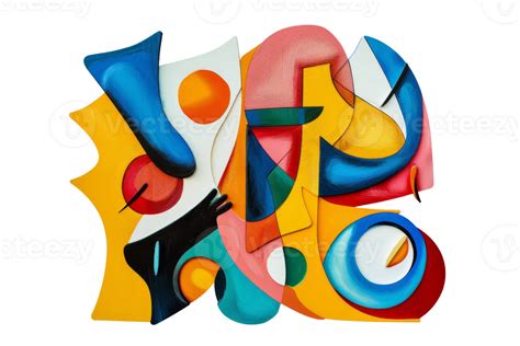Abstract Colorful Geometric Shapes In Contemporary Art Style Featuring Bold Patterns And
