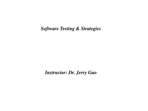 PPT Software Testing Strategies PowerPoint Presentation Free Download ID