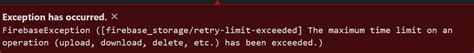 Storageretry Limit Exceeded Storage Uploadtask Not Uploading File To