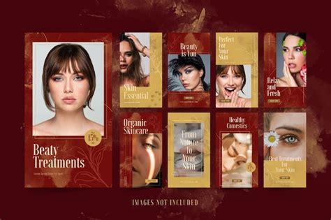 뷰티 살롱 인스 타 그램 스토리 템플릿 무료 벡터