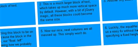 The EqualHeights JQuery Plugin CSS Reset