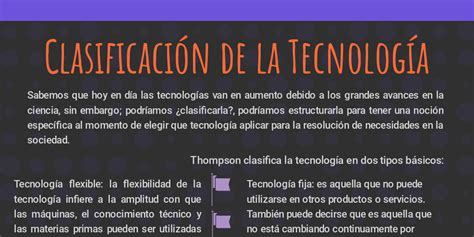 Clasificación De Las Tecnologías By Tecnoinfo Fjc Infogram