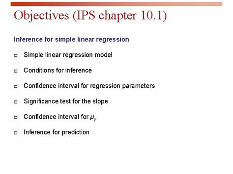 Inference For Regression Simple Linear Regression Ips Chapter