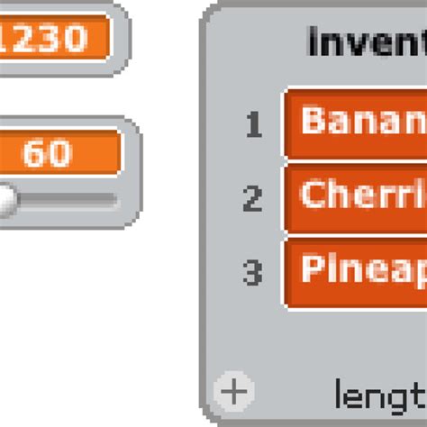 scratch variable monitors left and list monitor right the optional