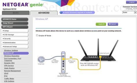Netgear Nighthawk R6700 Screenshot WirelessAP