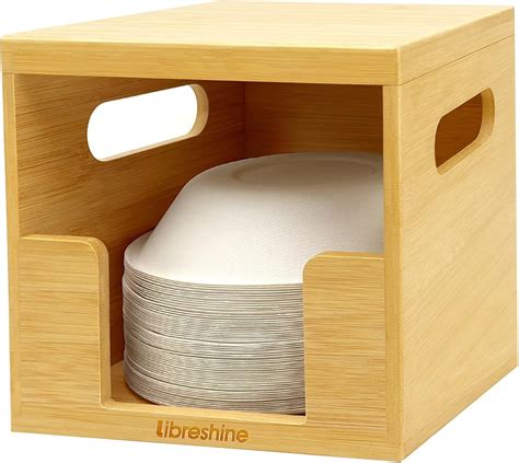 Libreshine Paper Bowl Holder Natural Bamboo Disposable