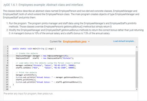 solved employees example abstract class and interface the classes below 1 answer