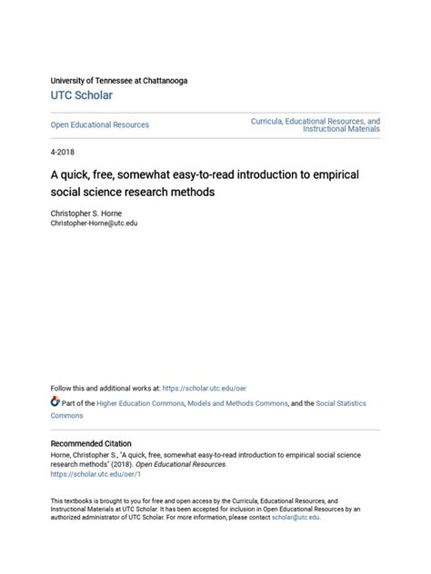 A Quick Free Somewhat Easy To Read Introduction To Empirical So Pdf Causality Level Of
