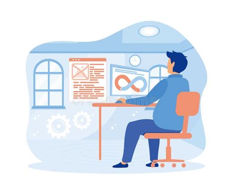 Programmer Developer Creates Software And Programming Code Stock