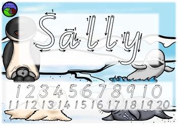 VIC MODERN CURSIVE Colour Name Numbers To Tracing Templates EDITABLE