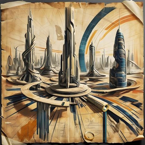 Architecture On Blueprint Premium Ai Generated Image