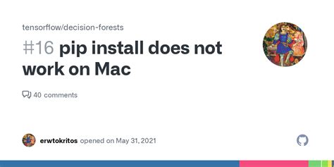 Pip Install Does Not Work On Mac Issue Tensorflow Decision Forests Github