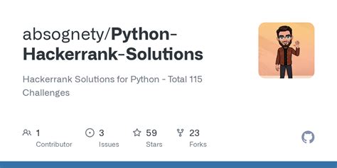 Github Absognetypython Hackerrank Solutions Hackerrank Solutions For Python Total 115