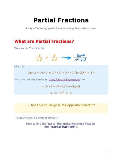 partial fractions pdf pdf factorization fraction mathematics
