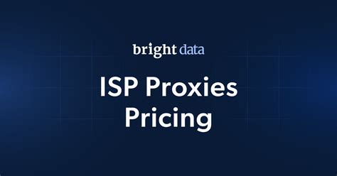 Isp Proxies Pricing