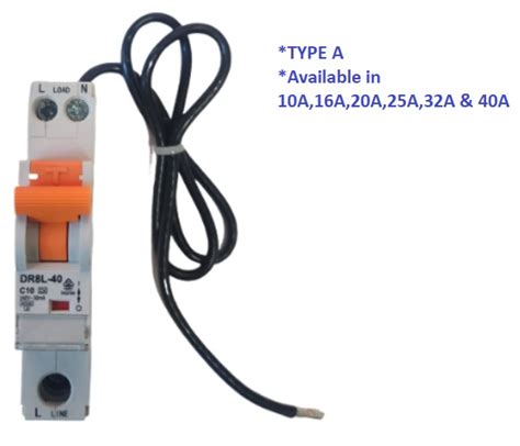 DL 1 Pole 32amp 6kA RCBO With Tail Fit NHP Concept One Panelboards RCBO632TAIL AGM