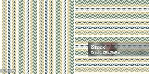 녹색과 금색의 스트라이프 패턴 헤링본 매끄러운 수평 및 수직 봄 여름 가을 라인 벡터 그래픽 배경 드레스 셔츠 다른 현대적인 일상 패션 섬유 프린트 줄무늬에 대한 스톡 벡터