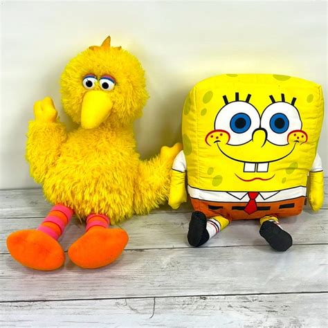 Toys Big Bird And Spongebob Plush Poshmark
