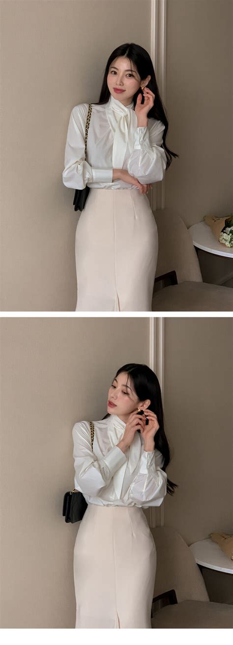 메시 스판 머메이드 롱 스커트 하객룩