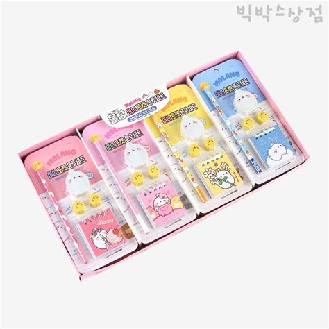 몰랑 미니 포켓 문구세트 12개입 Box 몰랑이 학용품세트 수첩 연필 지우개 초등학생 홈플러스 택배배송