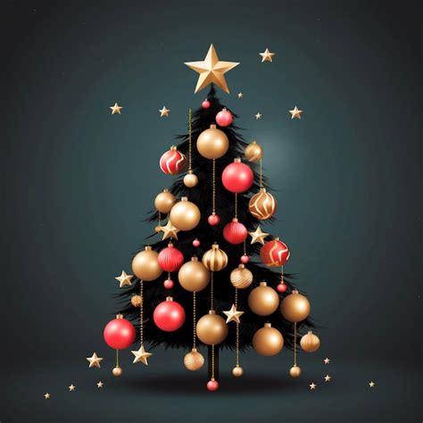 Premium Ai Image Merry Chritmas Tree Branches Elegant Luxury Design