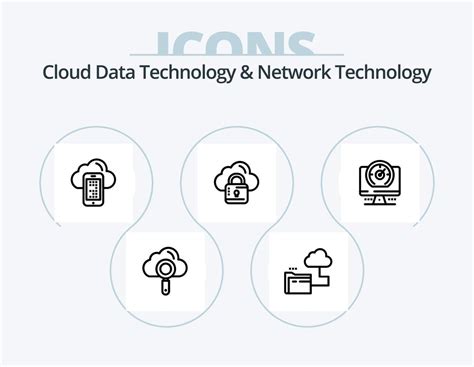Cloud Data Technology And Network Technology Line Icon Pack 5 Icon