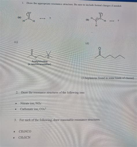 Solved Draw the appropriate resonance structure. Be sure to | Chegg.com