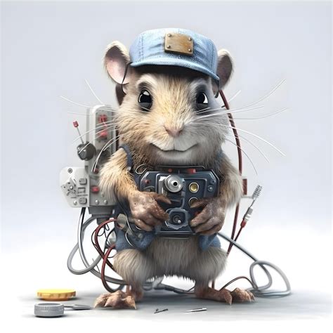 Premium Photo Funny Rat With A Camera And A Tool 3d Rendering