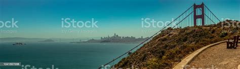 골든 게이트 브리지에서 샌 프란 시스 코 베이 파노라마 보기 0명에 대한 스톡 사진 및 기타 이미지 0명 건축 경관 Istock