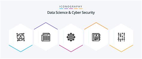 Data Science And Cyber Security 25 Line Icon Pack Including Instructure Data Unstructure