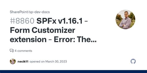 Spfx V1161 Form Customizer Extension Error The Manifest For The