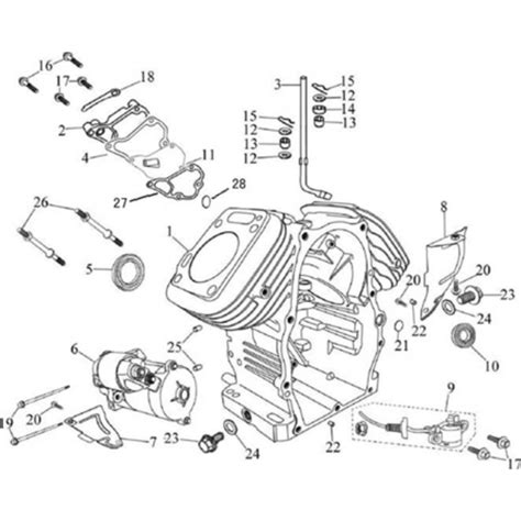 Crankcase Assembly For Loncin Lc2v78f 1 678cc 19 7hp Twin Series Engine Lands Engineers