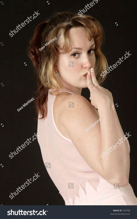 Cute Woman Blowing Kiss Stock Photo 732708 Shutterstock