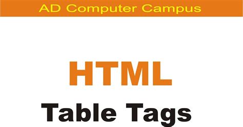html table tags in hindi and english ad computer campus