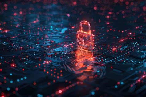 A Digital Device With A Illuminated Lock Great For Tech And Security Themed Images Stock