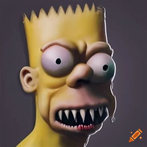 Creepy Realistic Portrayal Of Bart Simpson On Craiyon