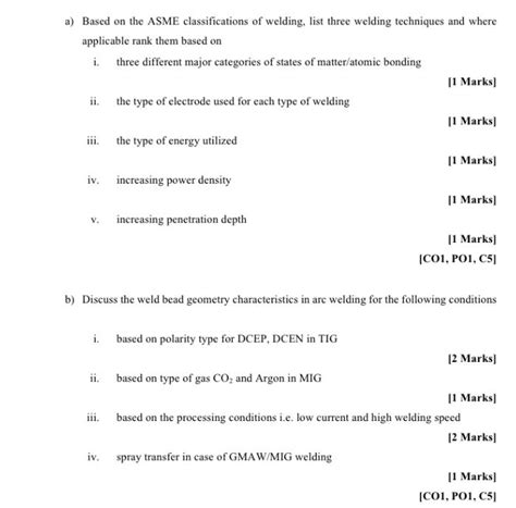 a based on the asme classifications of welding list