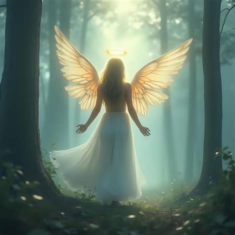 Angelic Being In A Forest Of Dreams Premium Ai Generated Image