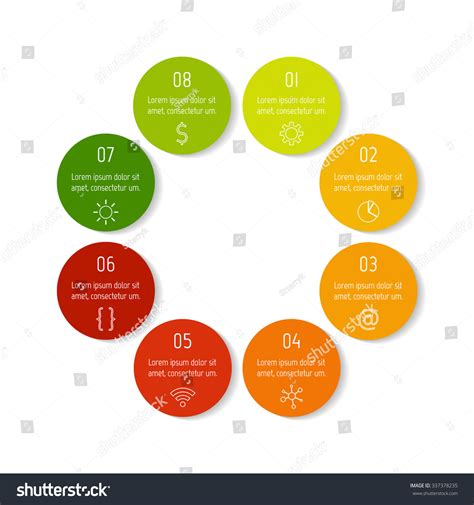 Round Infographic Diagram Circular Connected Chart Stock Vector Royalty Free