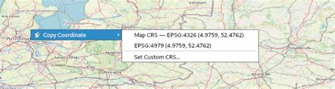 Inconsequence In Crs Namesids In Copy Coordinate In Mapcanvas · Issue