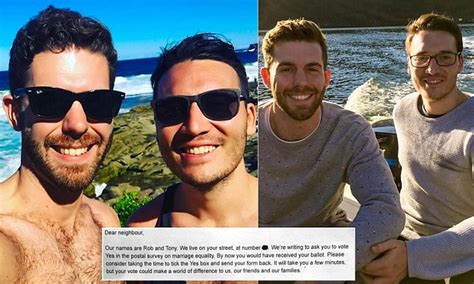 Bondi Gay Couple Ask Neighbours To Vote Yes With Letter Daily Mail Online