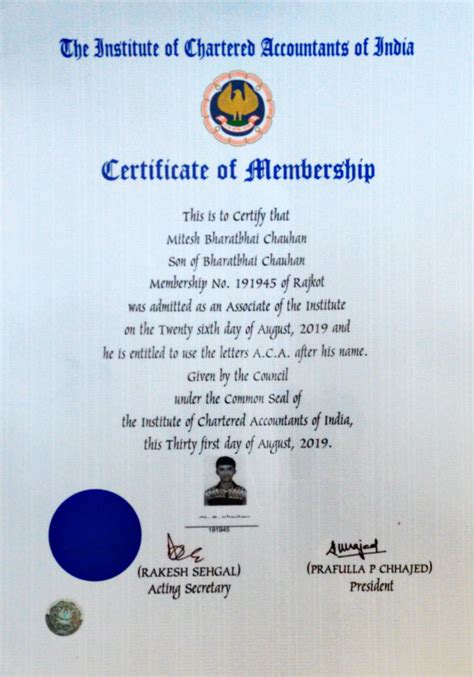Certificate Of Membership Of Icai Freelancer