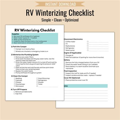 Rv Winterizing Checklist Download And Print Camper Faqs
