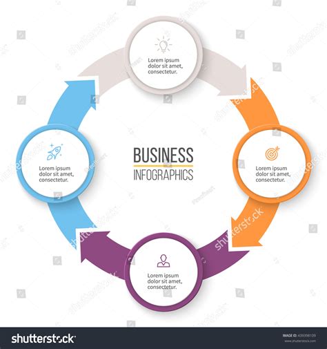 Circular Arrows Infographics Chart Graph Diagram Stock Vector Royalty