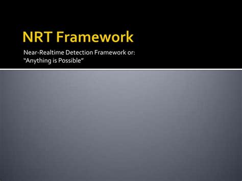 a new framework for detection ppt
